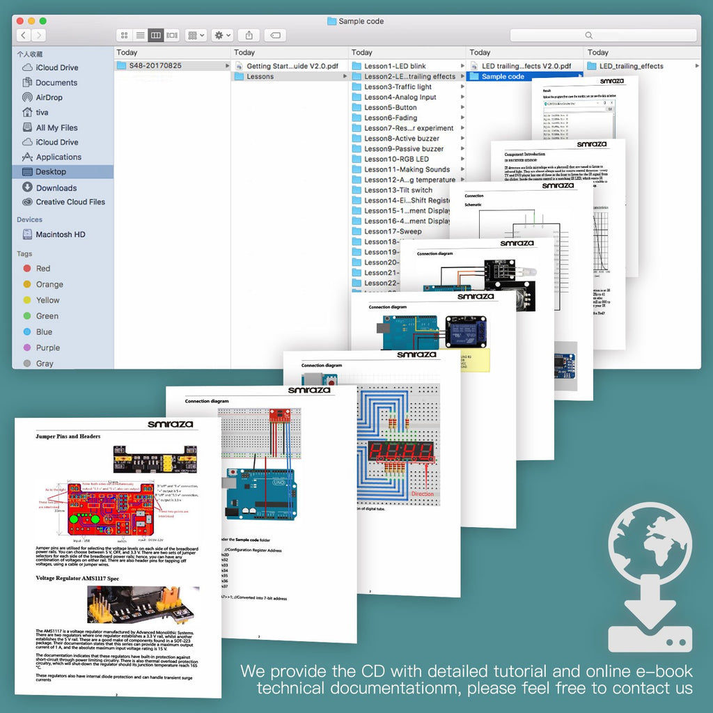 Smraza 37 in 1 Sensor Modules Kit with Tutorial Compatible with Arduin – smraza