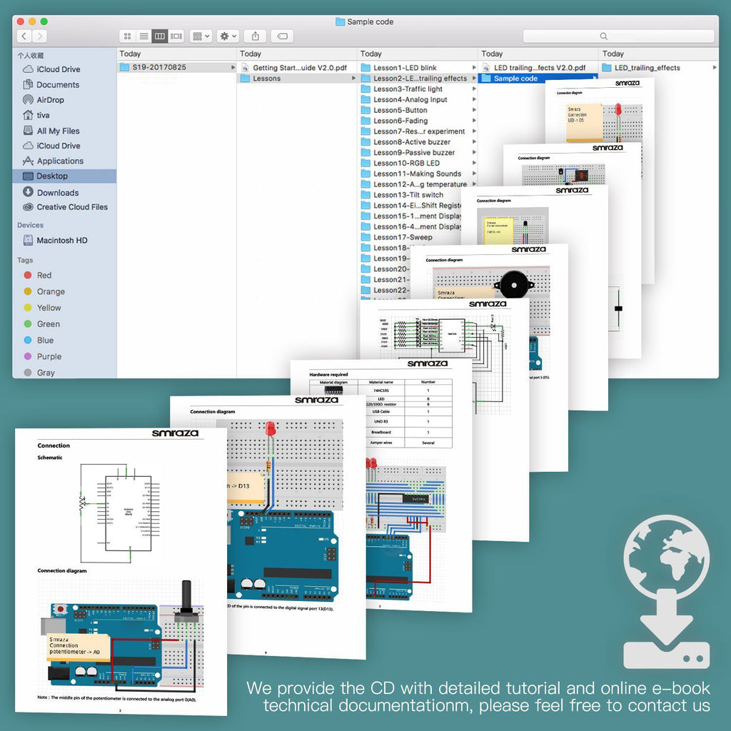 Smraza Ultimate Starter Kit with Tutorial, Breadboard Holder, Jumper W ...