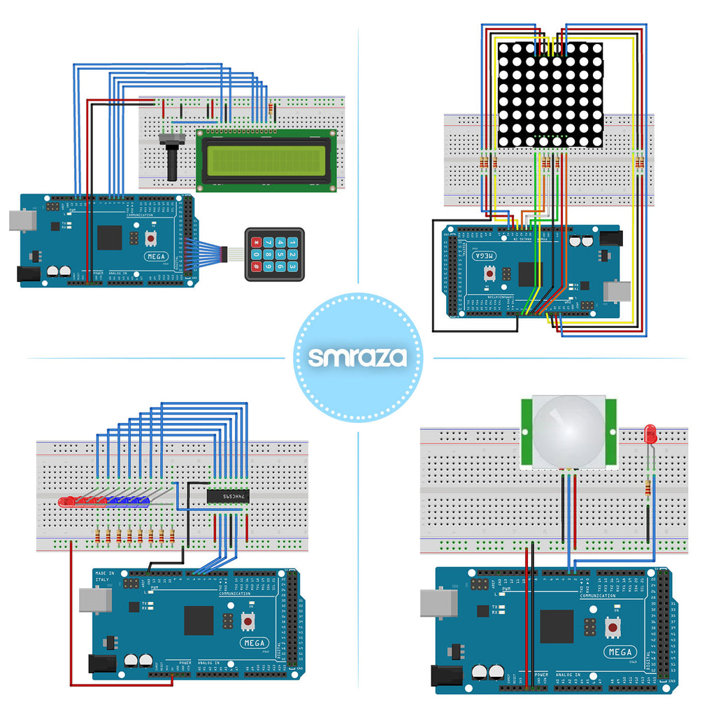 Smraza Complete Starter Kit for Arduino Mega 2560 with Tutorial, LCD16 ...