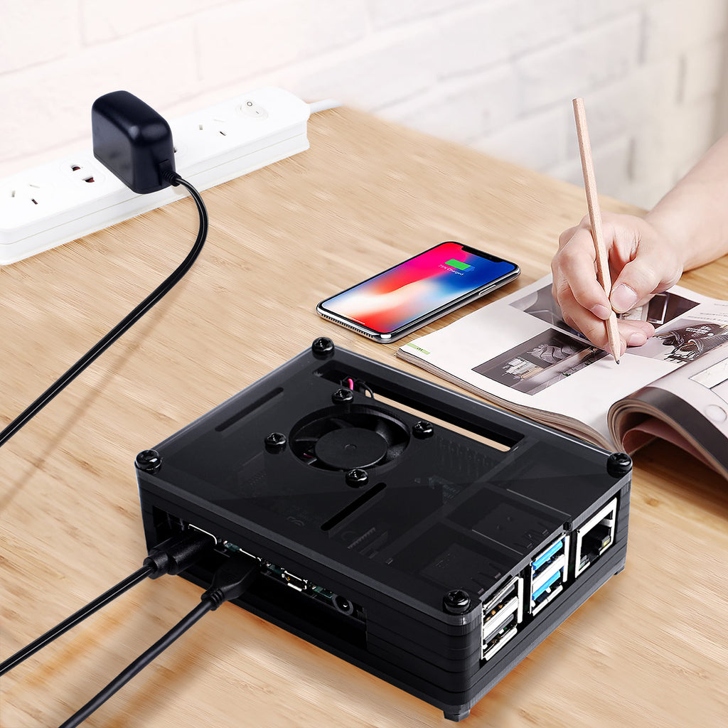 Smraza Compatible with Raspberry Pi 4 Case, Acrylic Case with Cooling ...